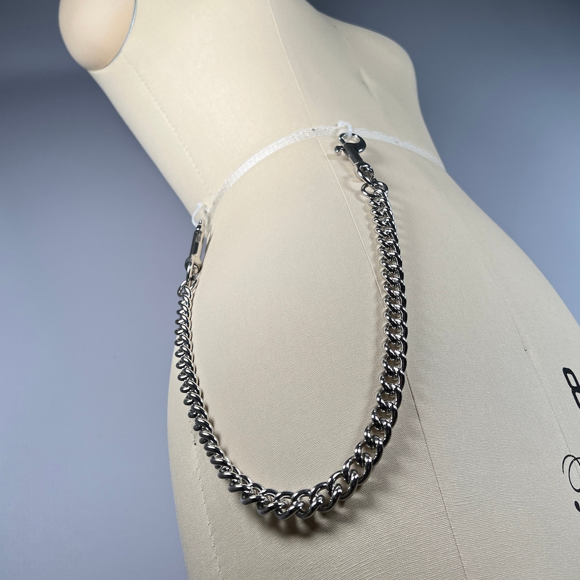 Wallet Chain Stainless Steel Twist Curb 13mm Wide Double Metal Lobster ...
