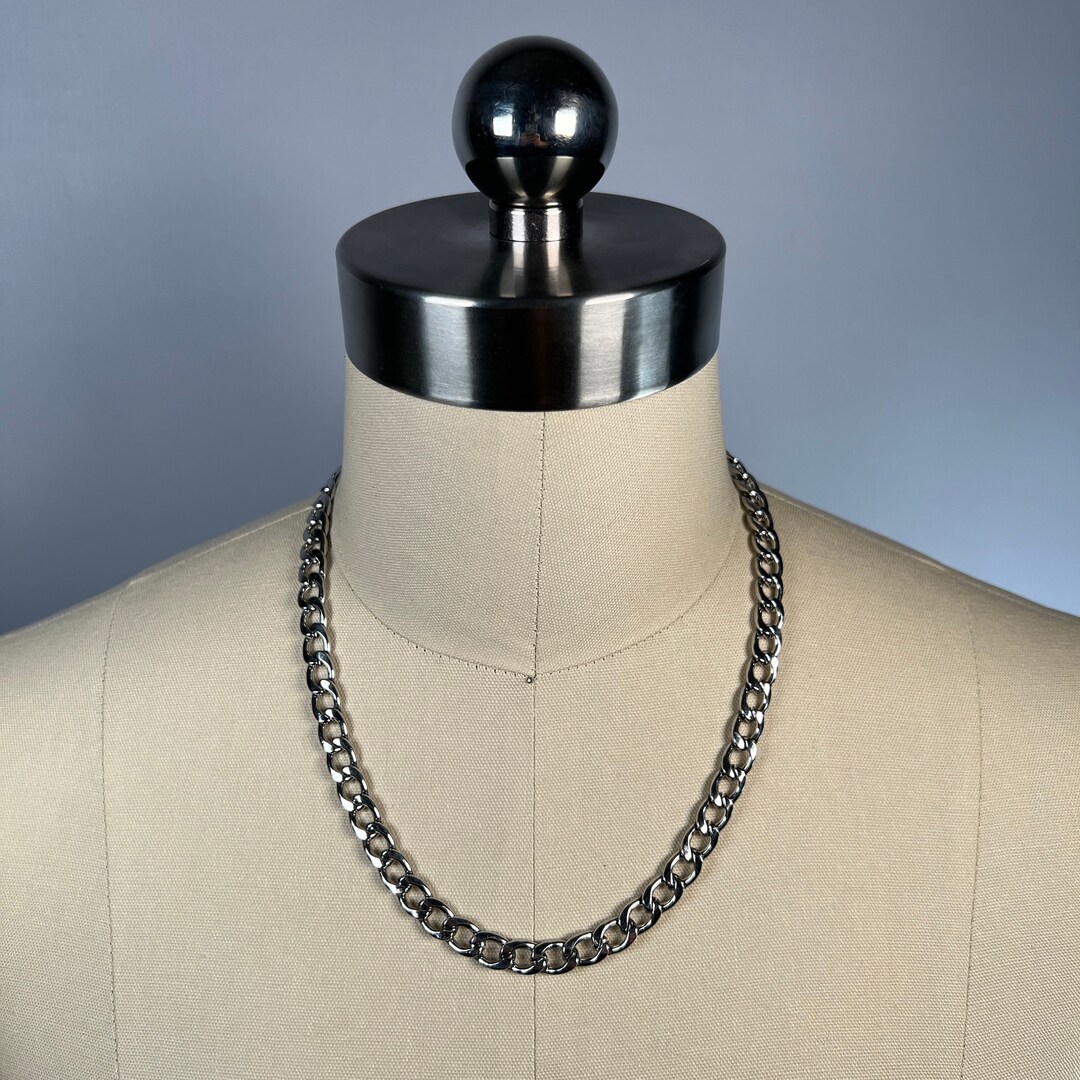 Stainless Steel Cuban Link Curb Chain Choker / Necklace Thick Approx. 7 ...