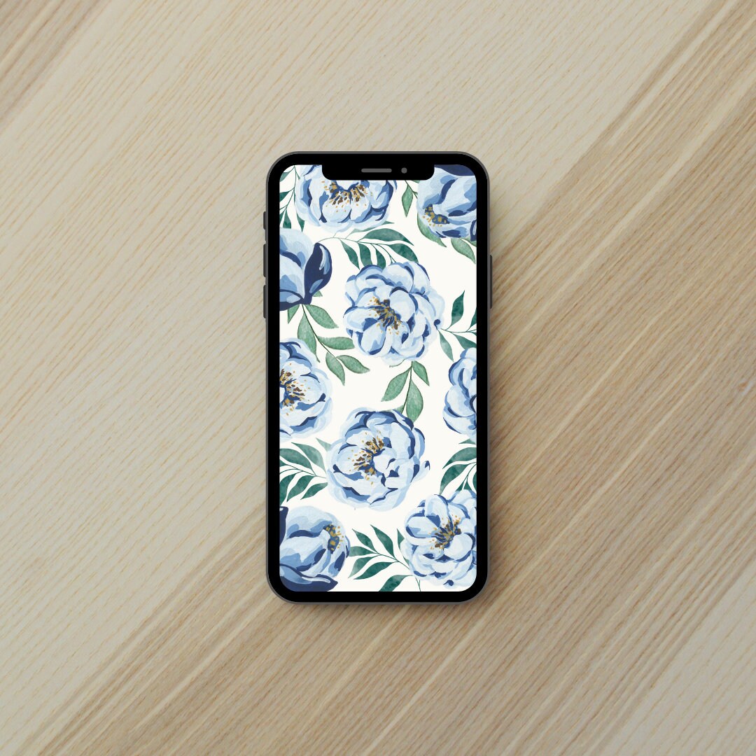 Blue Flower Phone Wallpaper - Etsy