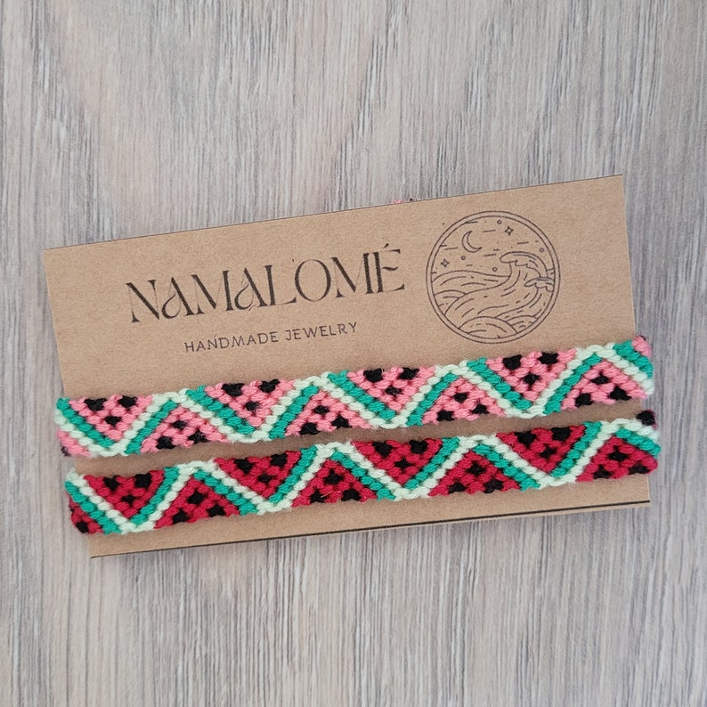 Set of Two Watermelon Friendship Bracelets for the Perfect Cute Preppy ...