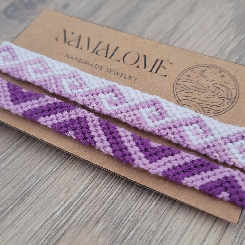 Set of Two Friendship Greek Waves Bracelets Handmade for the Perfect ...