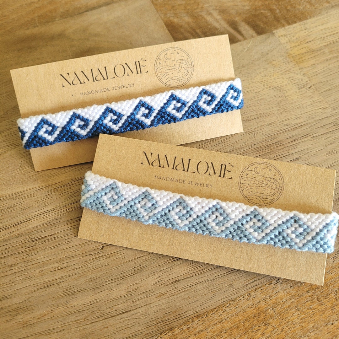 Choose Your Color: Set of Two Greek Waves Friendship - Etsy