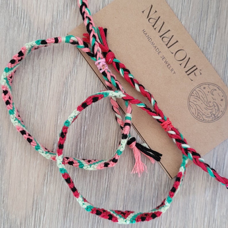 Set of Two Watermelon Friendship Bracelets for the Perfect Cute Preppy ...