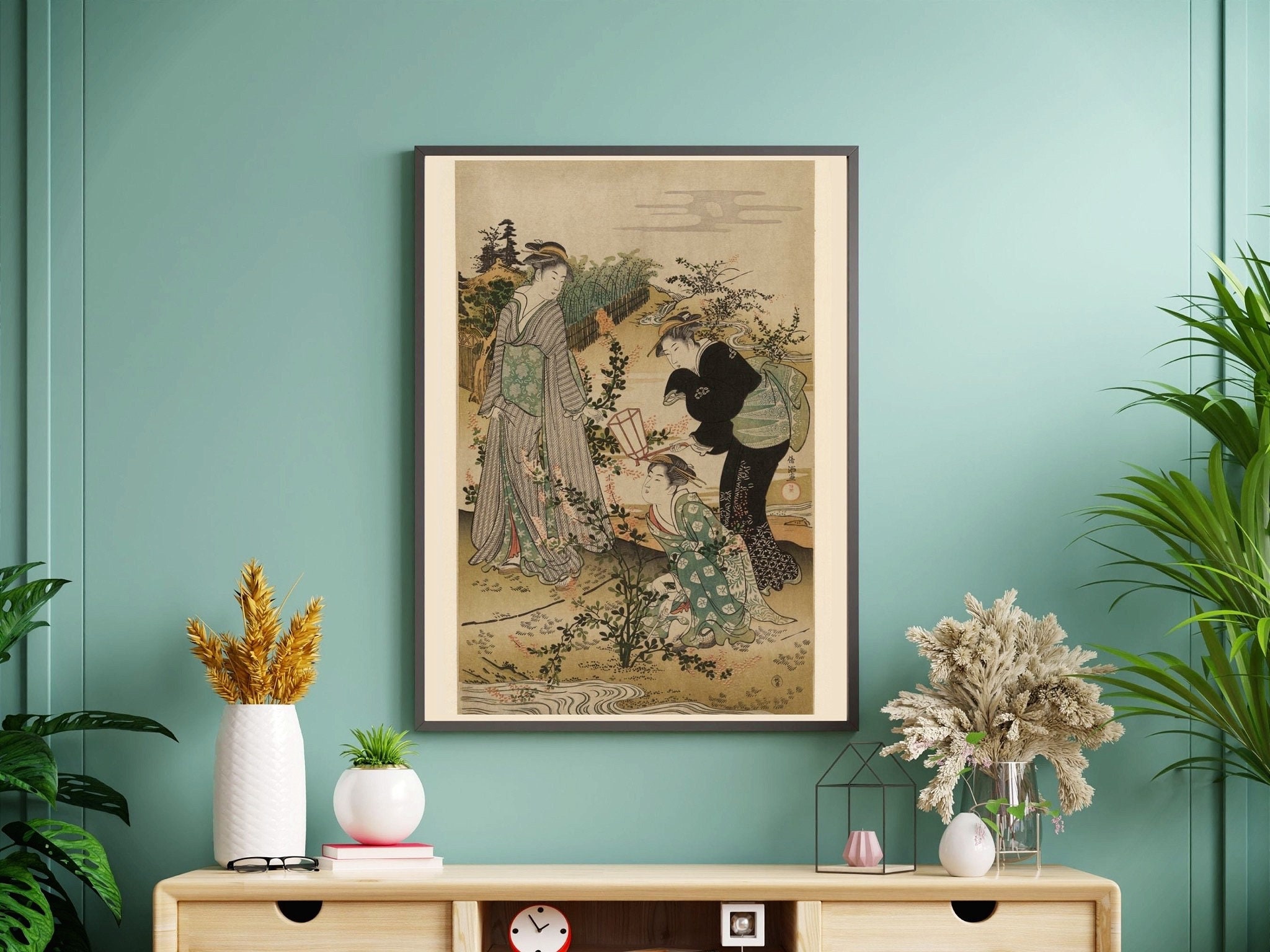 Japanese Print Three Women on the Tama River, Digital Download ...