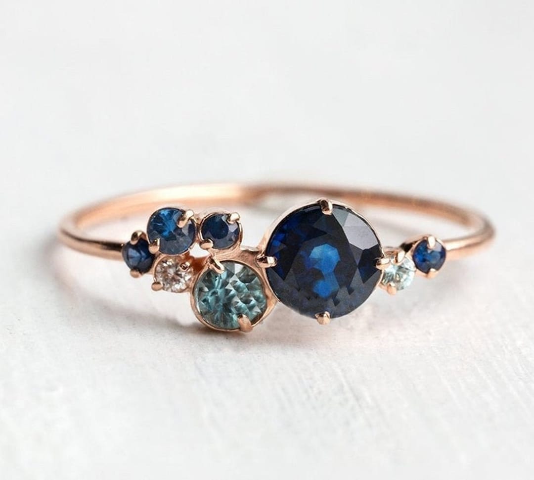 Multi Color Gemstone Ring, Daily Wear Ring for Women's, Wedding ...