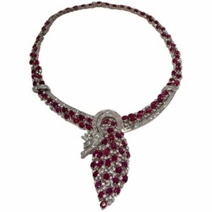 Ruby and Diamond Wedding Necklace, Multi Stone Necklace, Gemstone ...