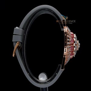 Trillion Shape Wristband Bracelet, Pink Sapphire With White Moissanite ...