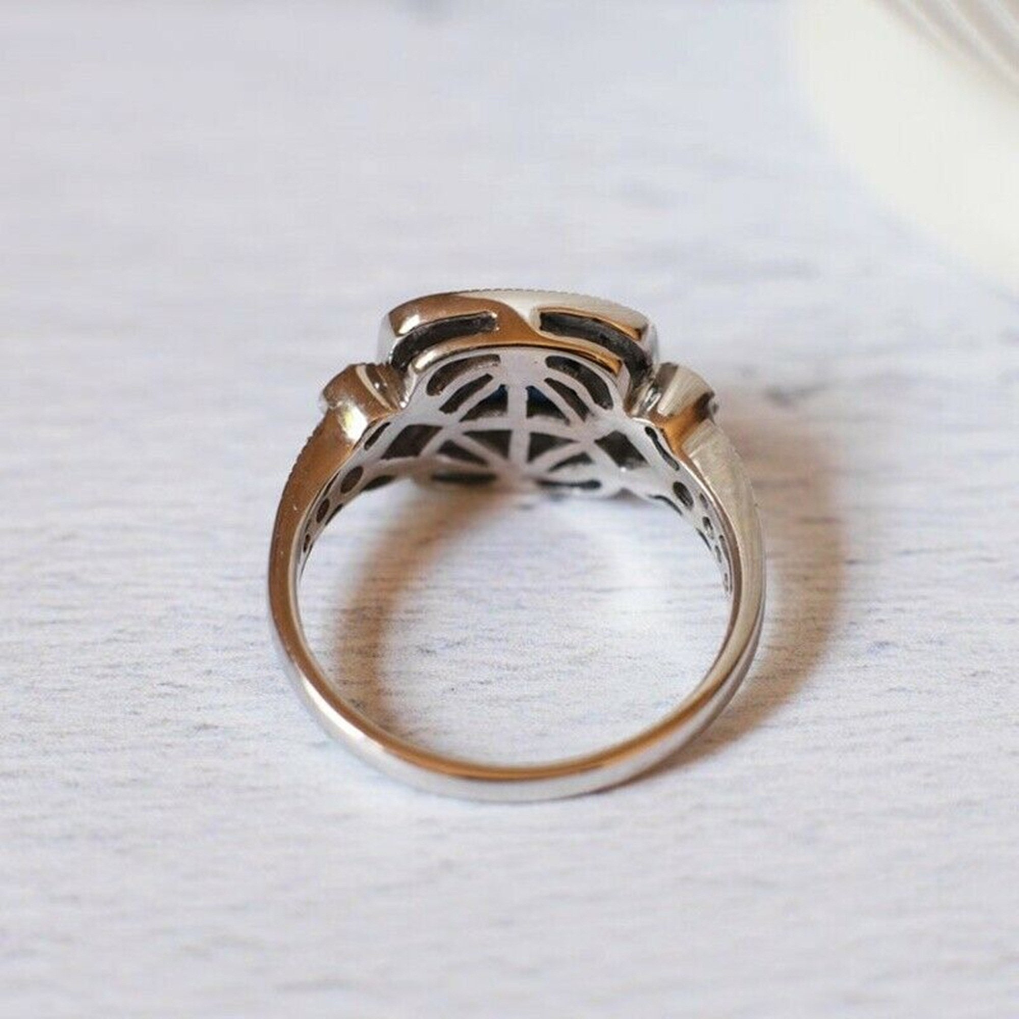 Square Frame Wedding Ring Quad Style Vintage Ring Princess & - Etsy