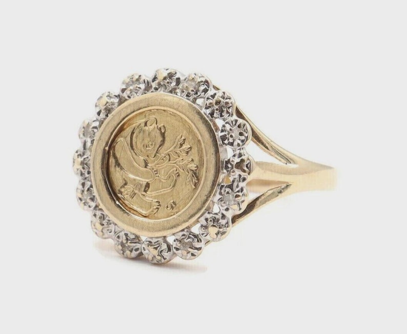 Panda Coin Ring, Lucky Panda Medallion Ring, Vintage Style Panda Coin ...
