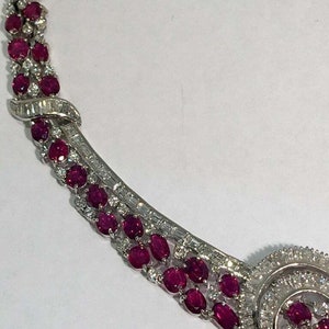 Ruby and Diamond Wedding Necklace, Multi Stone Necklace, Gemstone ...