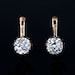 Old Mine Cut Moissanite Diamond Drop Earring, Solitaire Omega Back ...