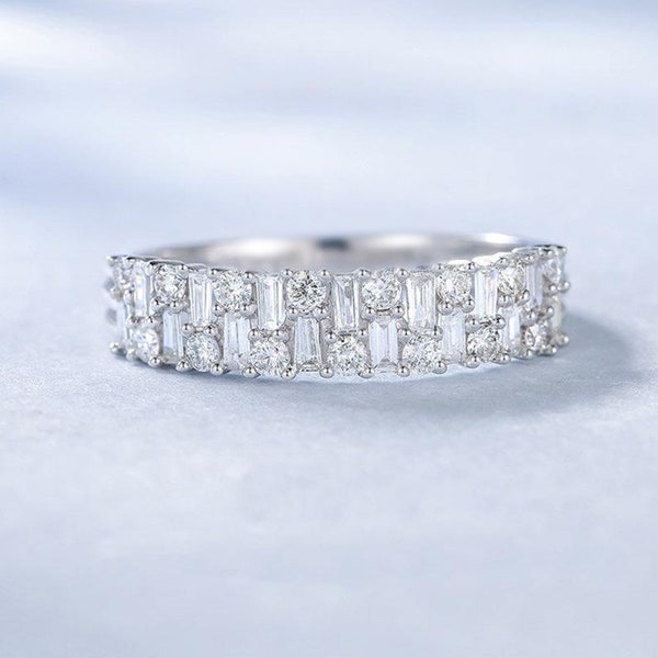 Double Row Diamond Band - Etsy