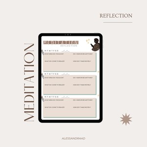 Printable Meditation Journal, Mindfulness Workbook, Meditation for ...