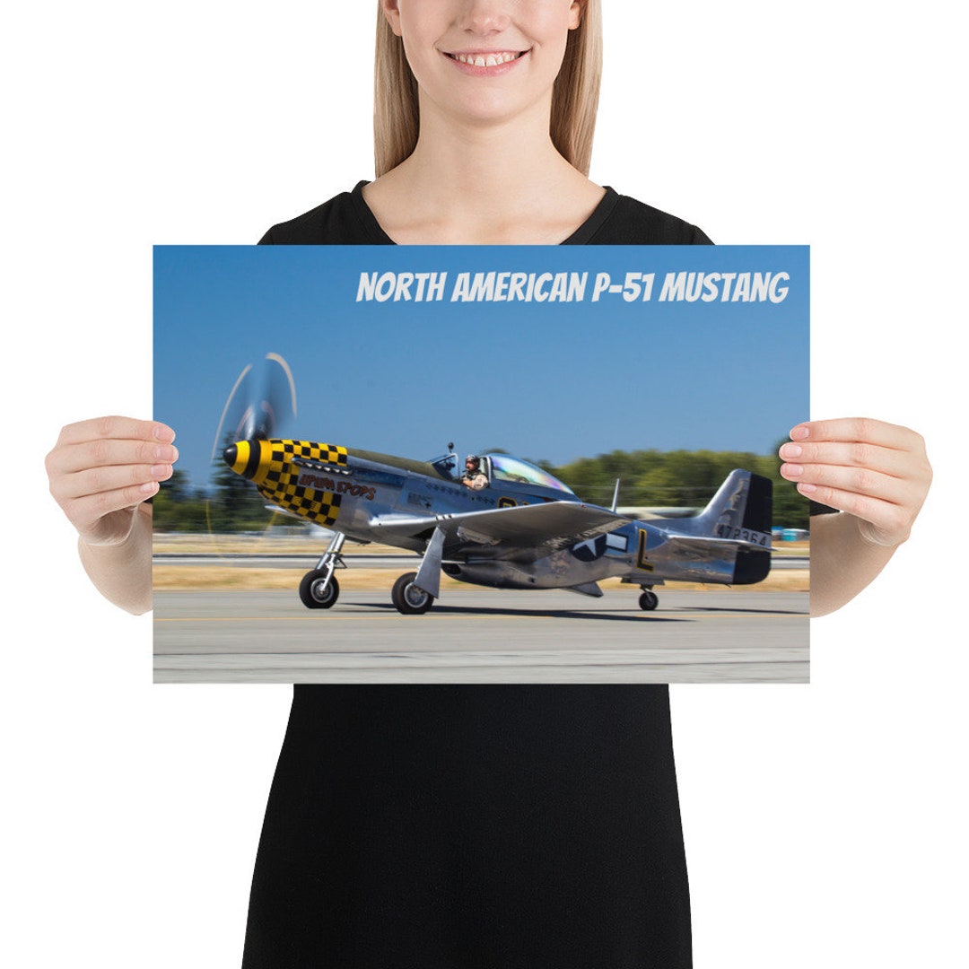 North American P-51 Mustang Poster, WWII Poster, Airplane Poster ...