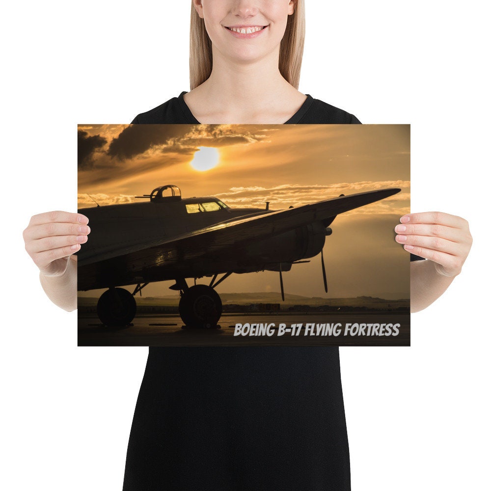 Boeing B-17 Flying Fortress Poster, Airplane Poster, Aviation, WWII ...