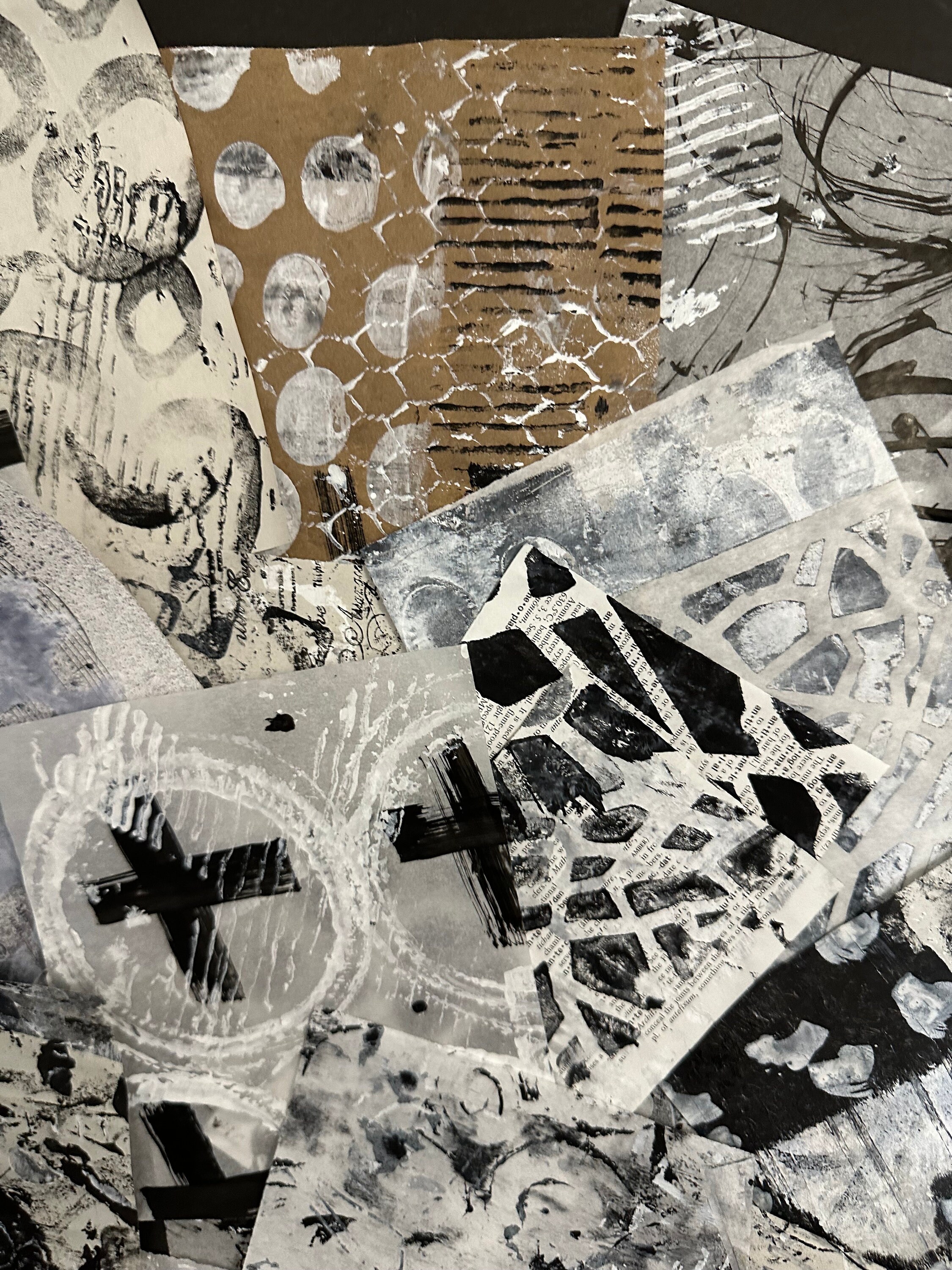 Collage Off-cut Bundles and Mixed Media Papers Sumi Ink, Acrylic Paint ...