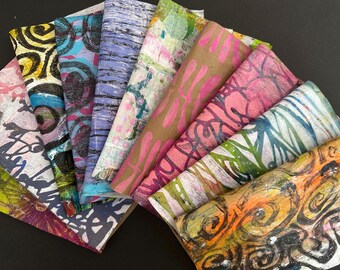 Collage Off-cut Bundles and Mixed Media Papers- Gel Printed- Painted ...