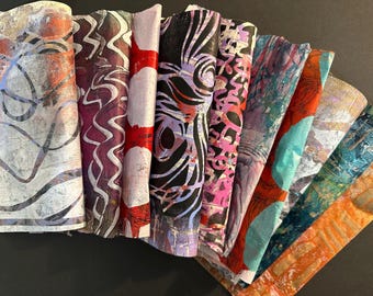 Collage Off-cut Bundles and Mixed Media Papers- Gel Printed- Painted ...
