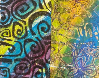 Collage Off-cut Bundles and Mixed Media Papers- Gel Printed- Painted ...