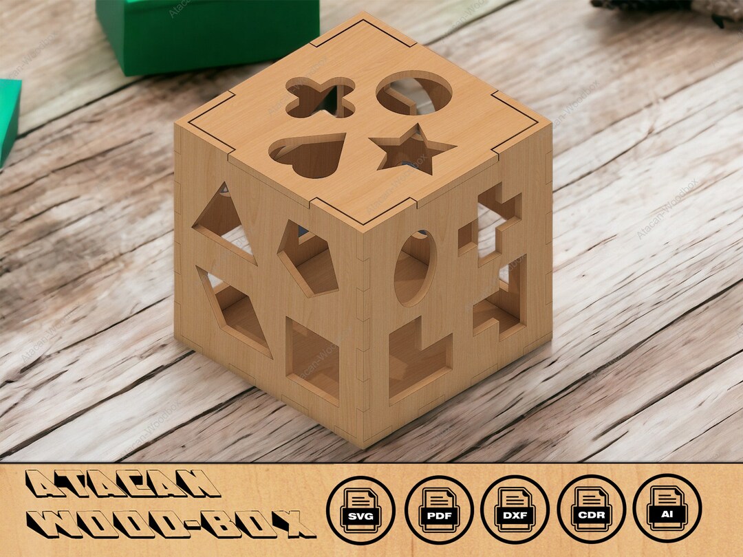 Shape Sorting Cube / Laser Cut Files / Developmental Toy / Instant ...