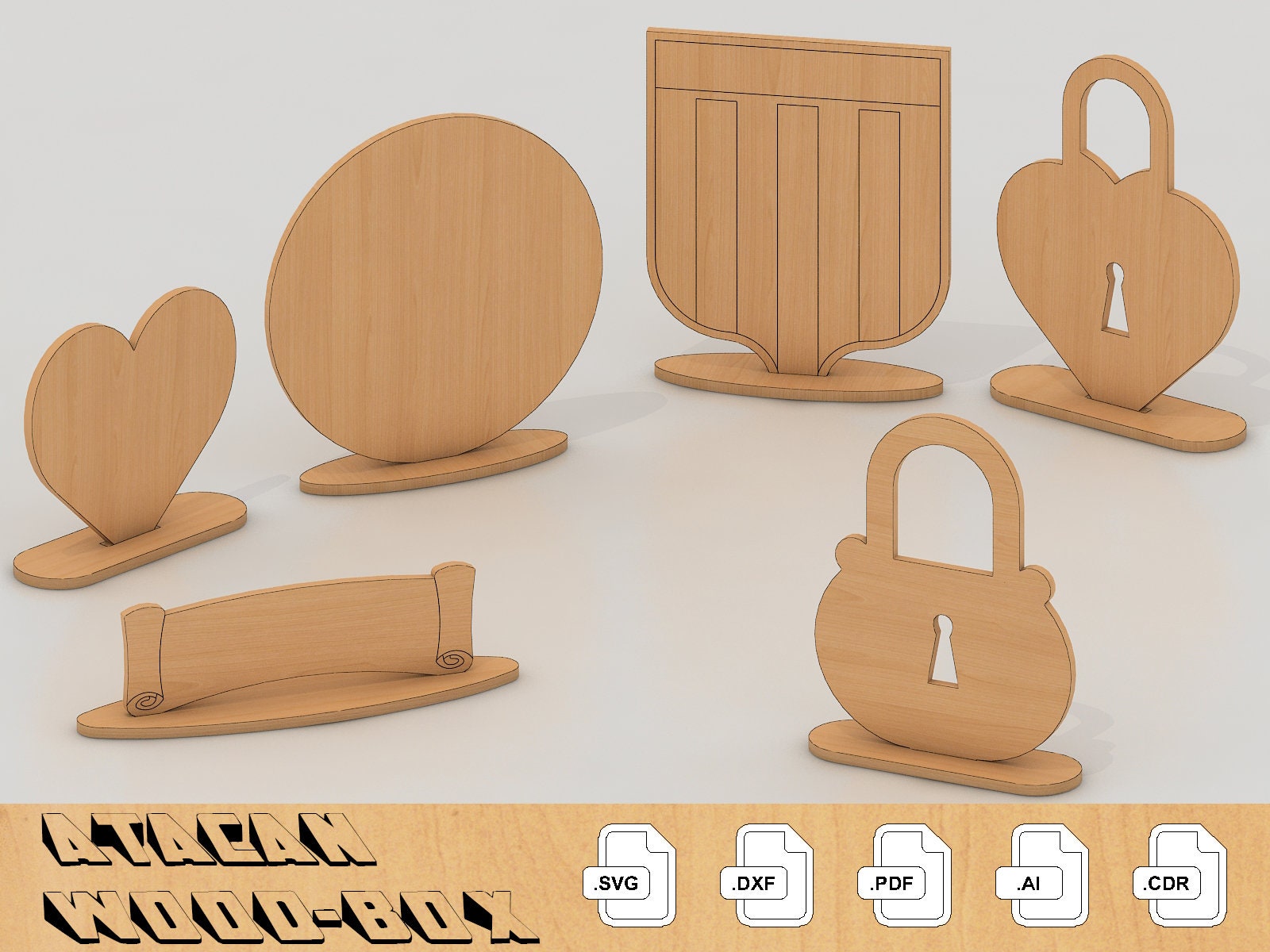 Name Tags Laser SVG Cutting Template / Wooden Tag DXF Cnc - Etsy Canada