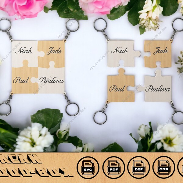 Puzzle Keychain - Etsy