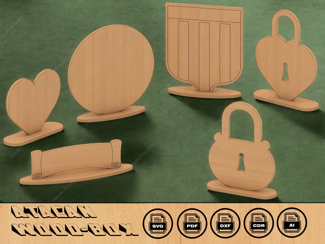 Name Tags Laser SVG Cutting Template / Wooden Tag DXF Cnc Files ...