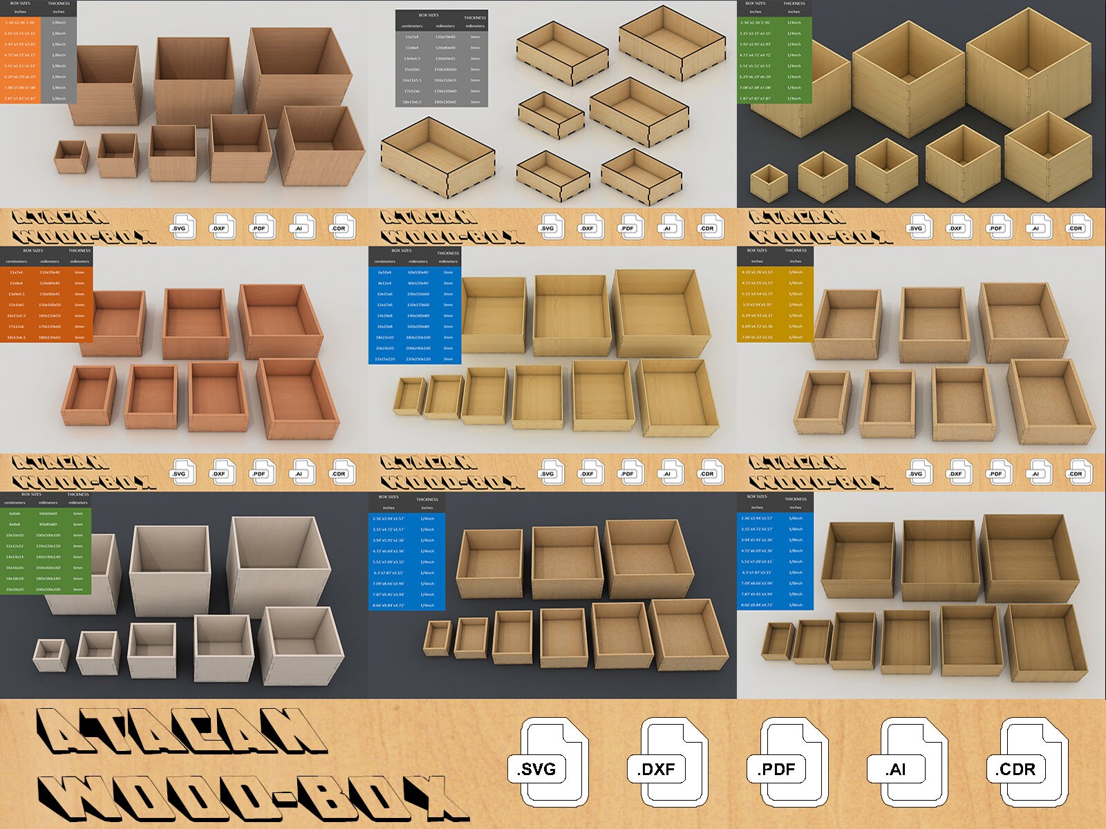 72 Mega Box Bundle Laser Cut Files Boxes SVG Glowforge - Etsy UK