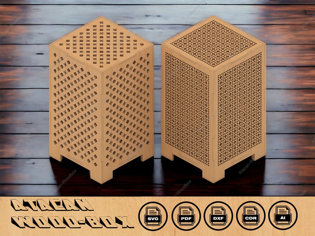 Laser Cut Lamp SVG File I Rattan Wicker Pattern Glowforge Light Box ...