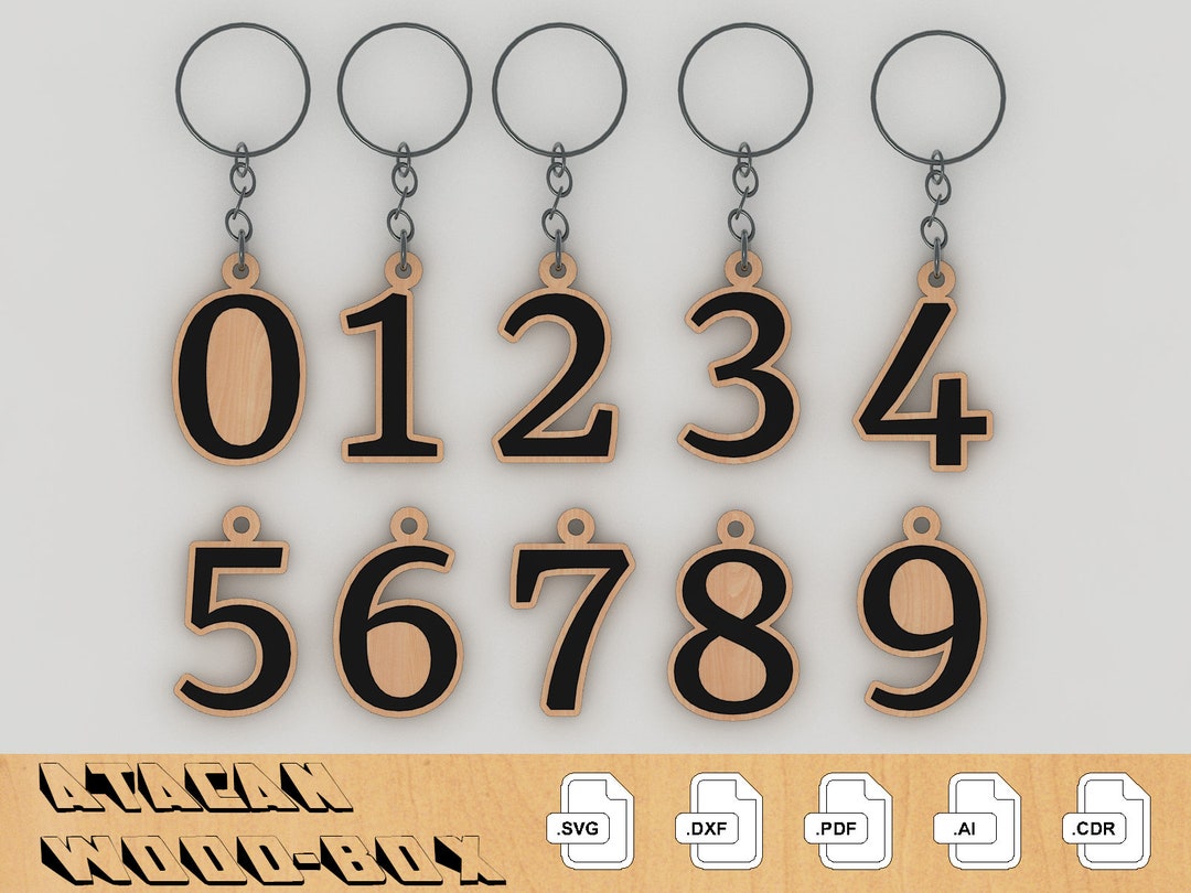 Number Files for Keychain Numbers Keychain SVG DXF Bundle - Etsy