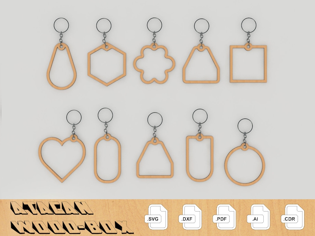 Keychain Cutting Templates: SVG & Vector Files for Xtool Laser Digital ...