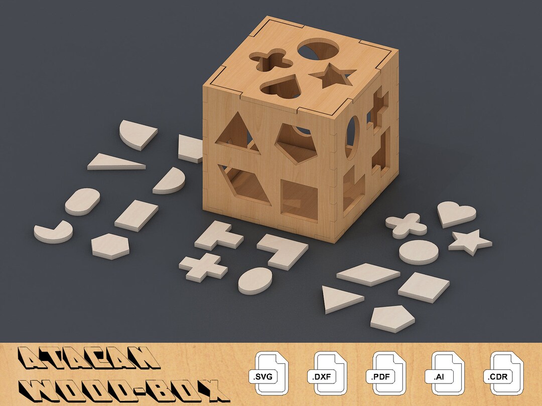 Shape Sorting Cube / Laser Cut Files / Developmental Toy / Instant ...
