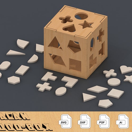 Shape Sorting Cube / Laser Cut Files / Developmental Toy / - Etsy