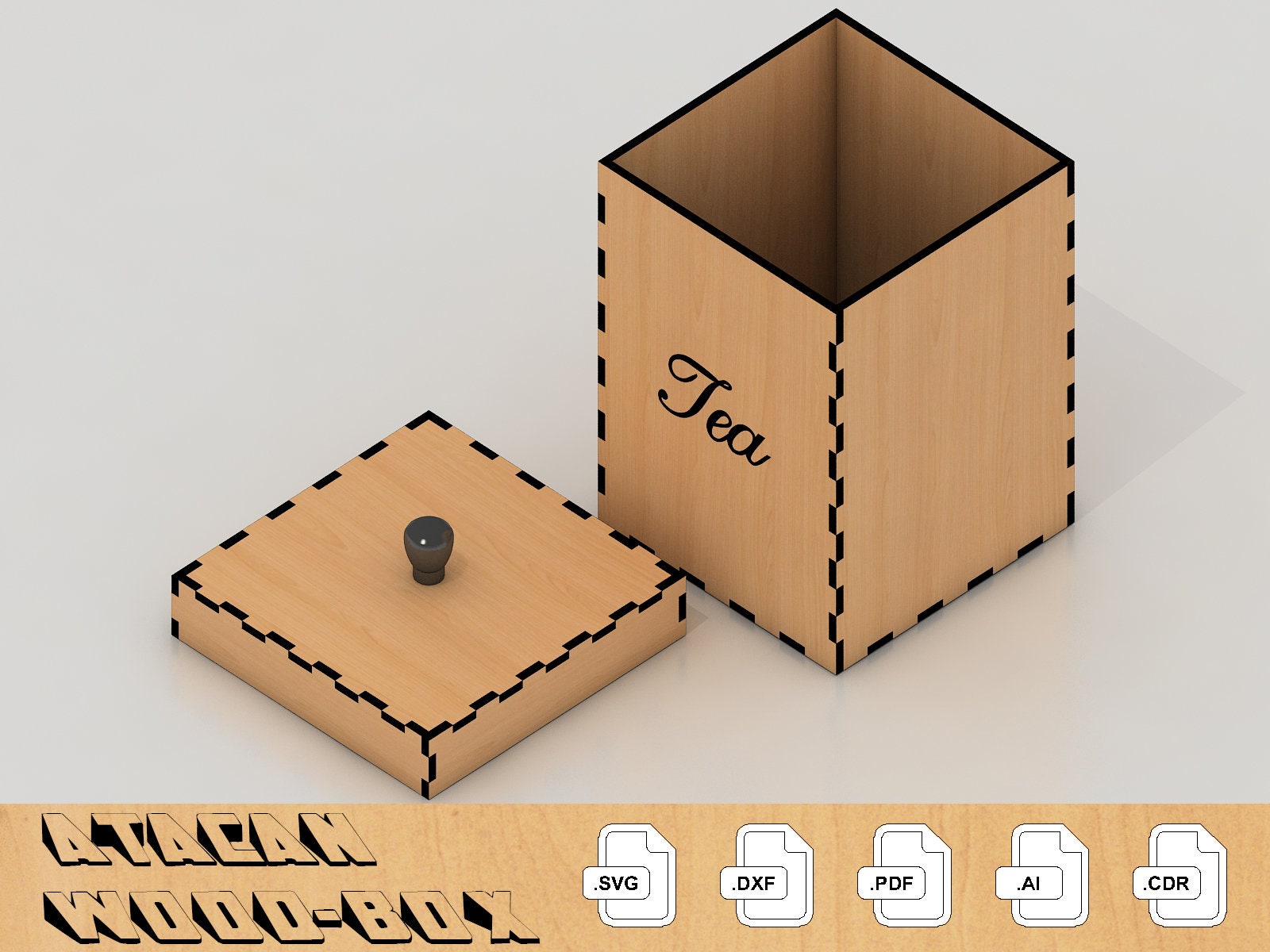 Coffe Box Laser Cut File Tea Box SVG File Glowforge Sugar - Etsy