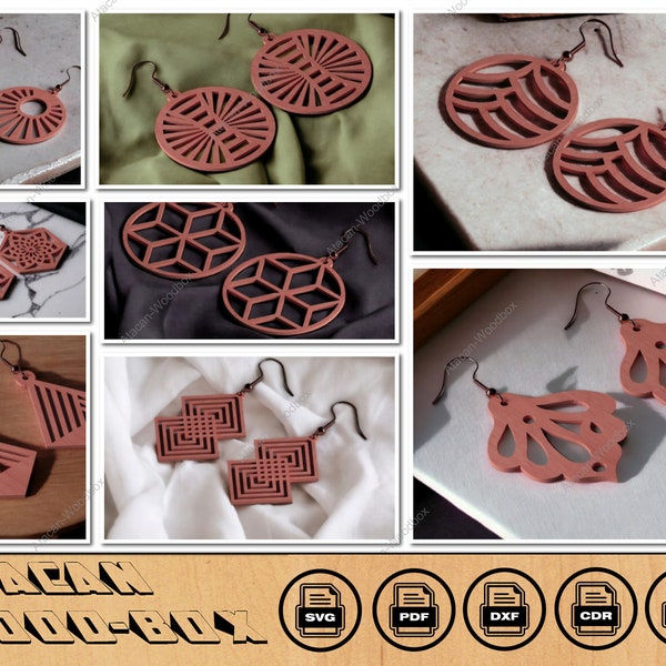 Leather Earring Template - Etsy