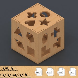 Shape Sorting Cube / Laser Cut Files / Developmental Toy / Instant ...