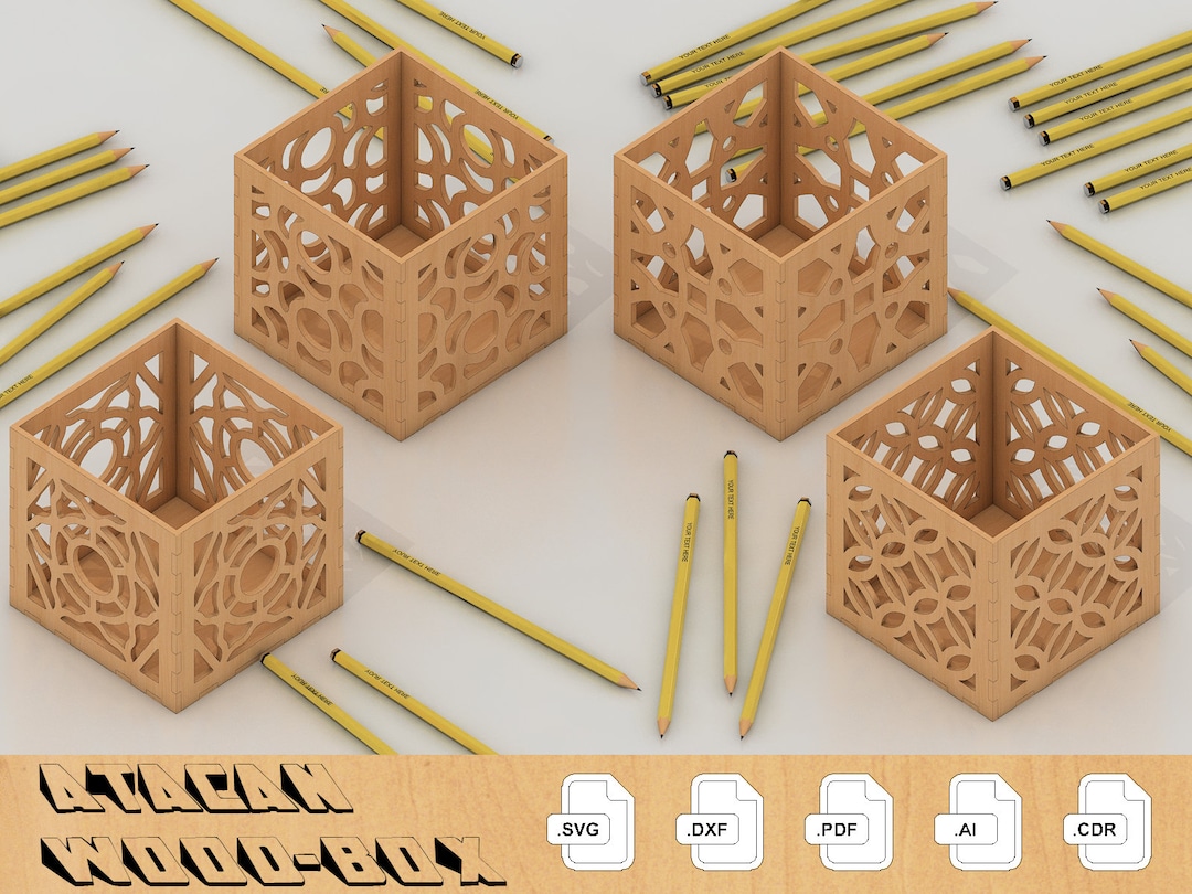 Laser Cut Files Box SVG Bundle / 4 Designs Laser Cut Vector - Etsy