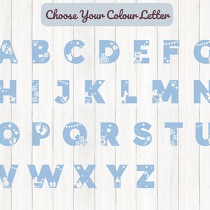Custom Baby Boy Name & Letter Printable Nursery Wall Art Printable ...