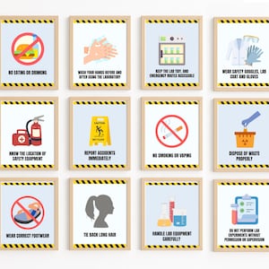 Biology Lab Safety Posters - Etsy