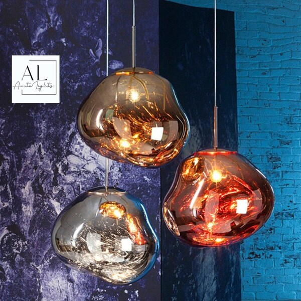 Red Blown Glass Pendant Light - Etsy