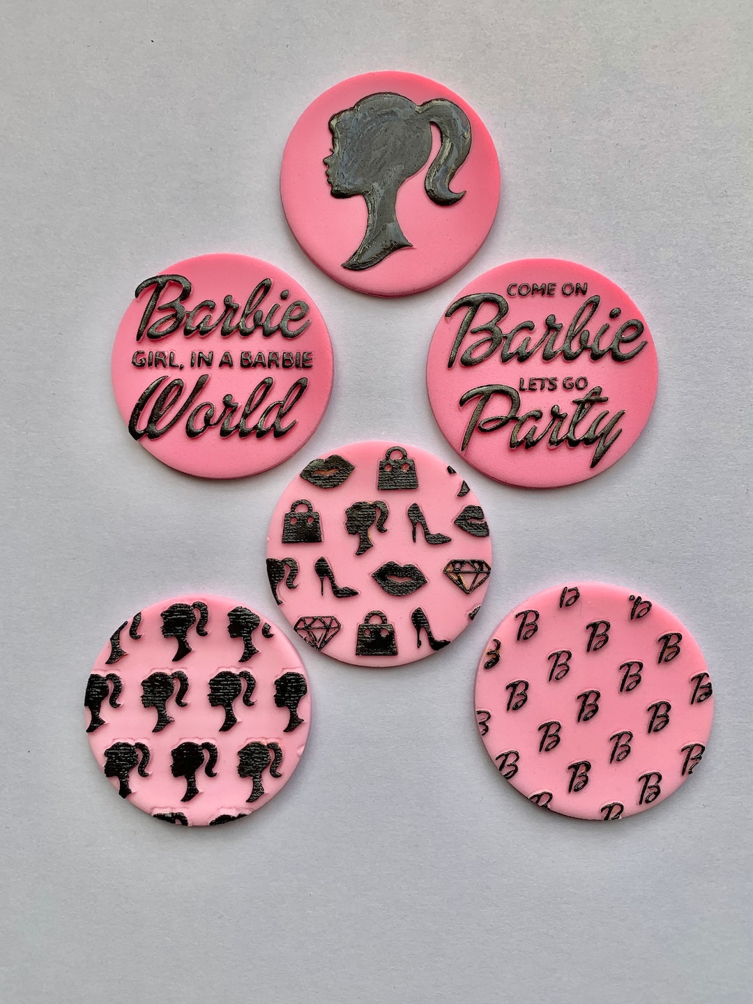 6 X Barbie Fondant Birthday Celebration Edible Cupcake Cake - Etsy