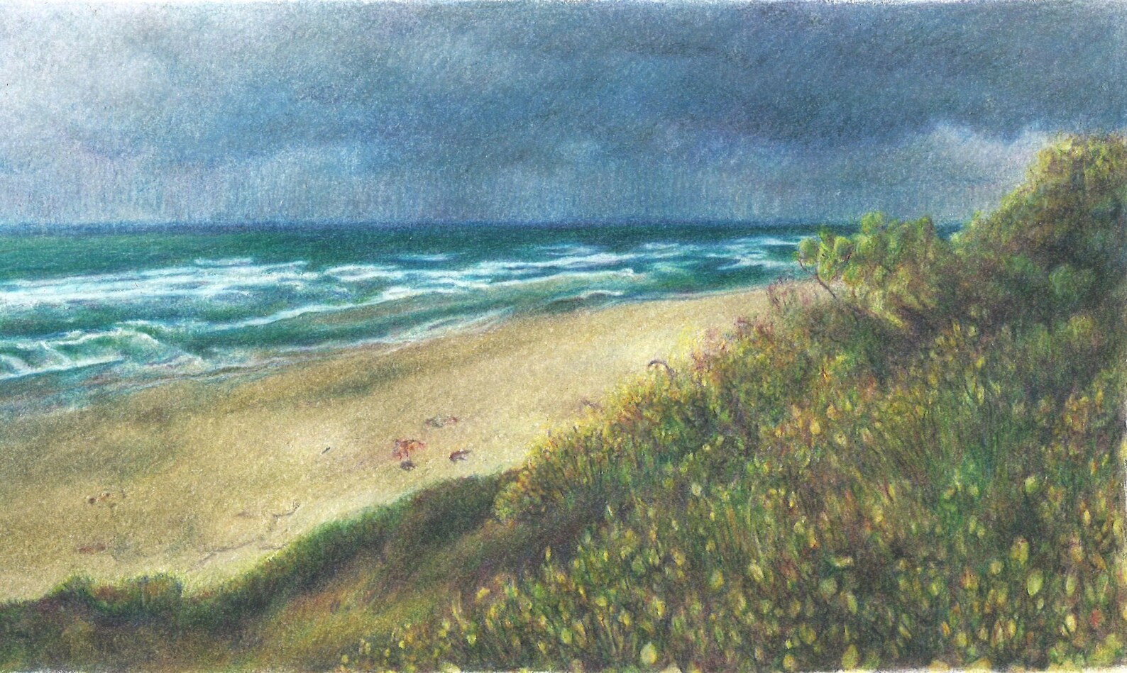 Beach Dreams Colored Pencil Art Print - Etsy