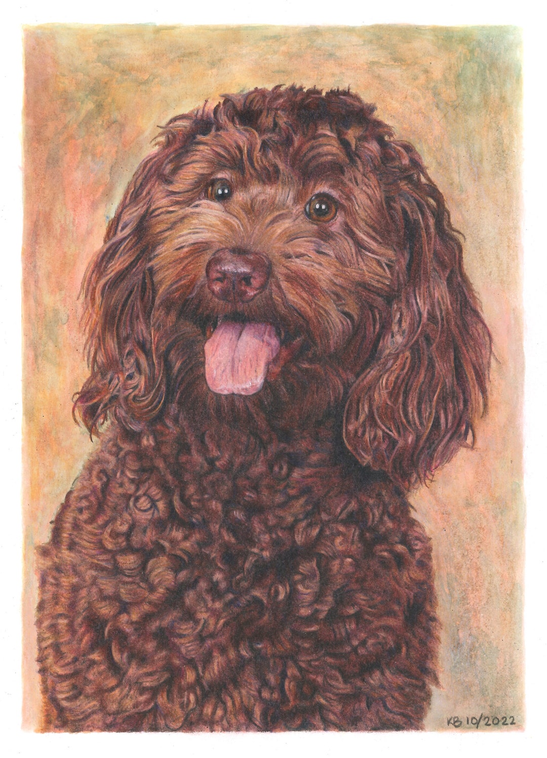 Custom Hand-drawn Pet Portraits in Colored Pencil and Watercolor, Dog ...