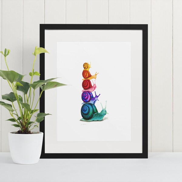 Snail Art Print - Etsy