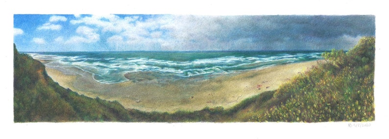 Beach Dreams Colored Pencil Art Print - Etsy