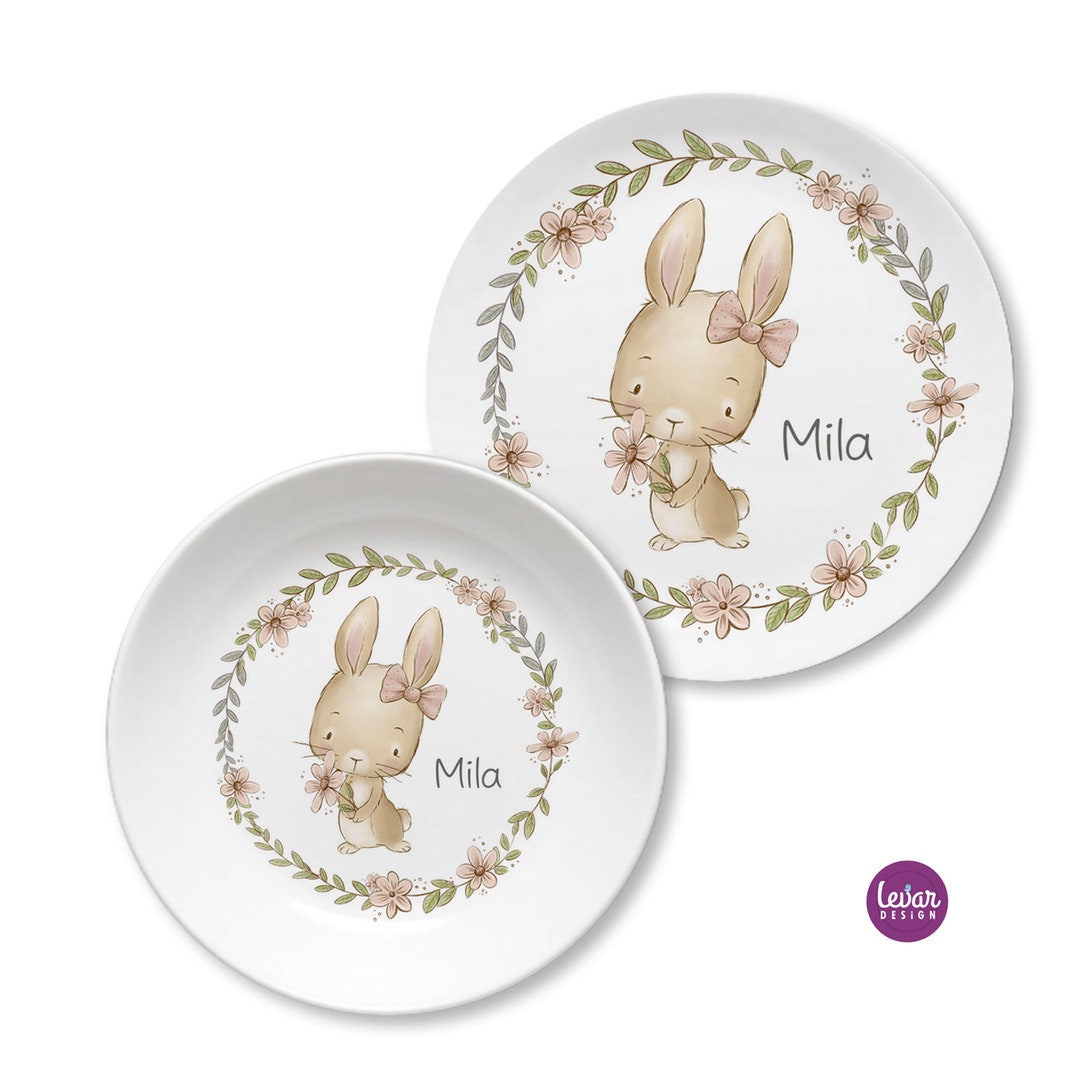 Kinderteller Namen, Kindergeschenk Personalisiert, Geschenk Taufe Geburt, Erster Geburtstag ...