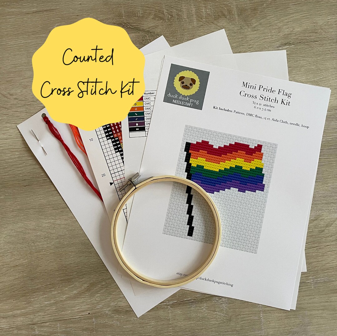 Mini Pride Flag Cross Stitch Kit Counted Cross Stitch - Etsy