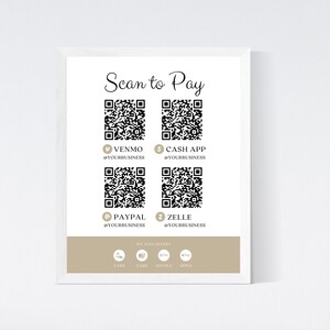 Printable Payment Sign QR Code Sign Template Scan to Pay | Etsy