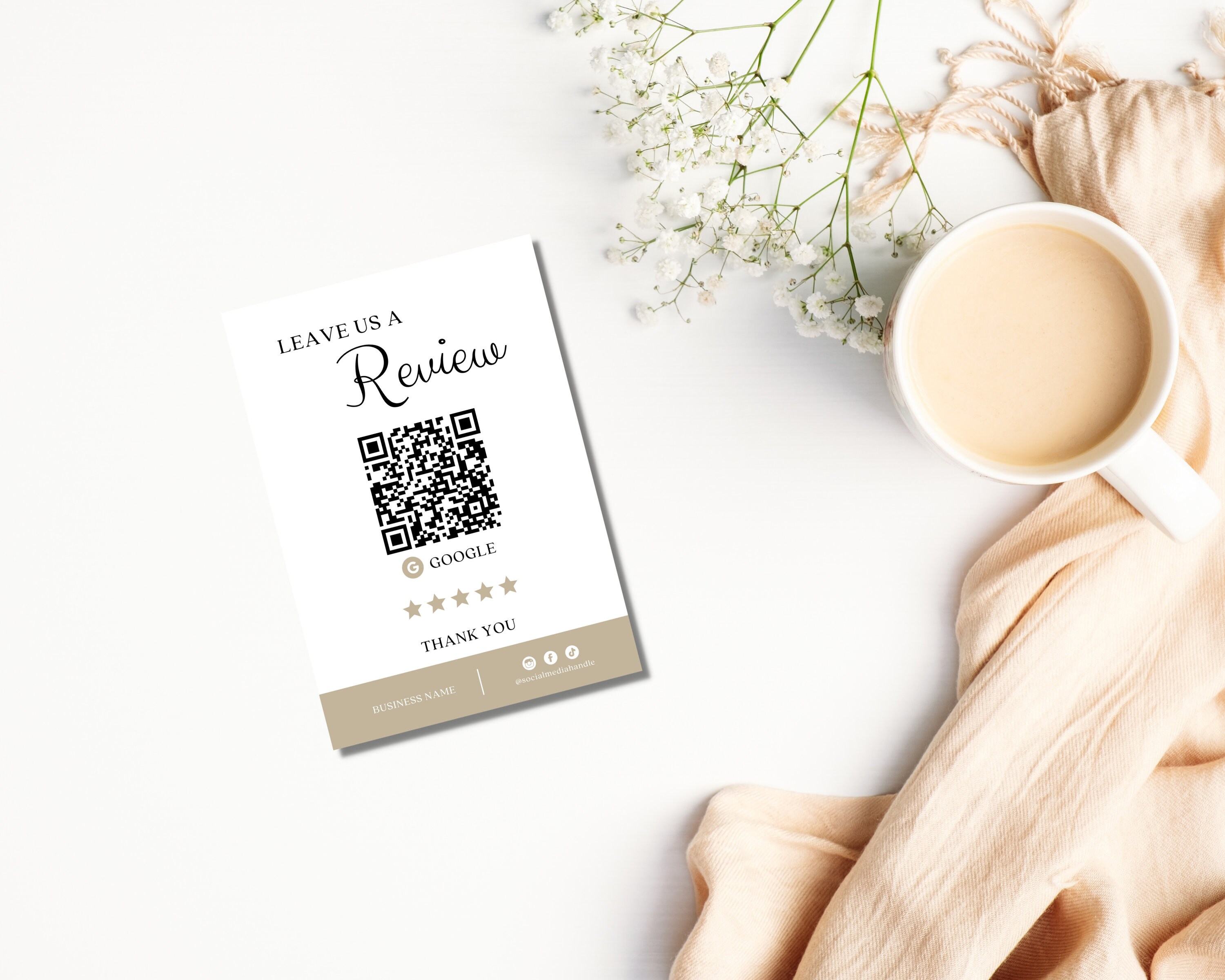 Ask for Review QR Code Sign Template, Google Review Sign, Facebook ...