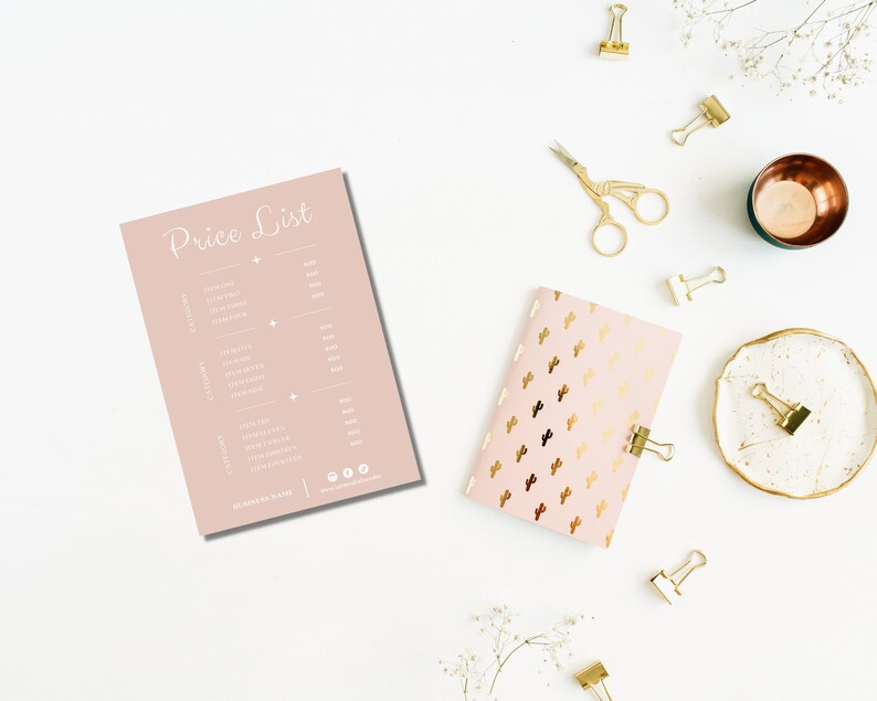 Editable Price List Template Printable Price Sheet Small - Etsy